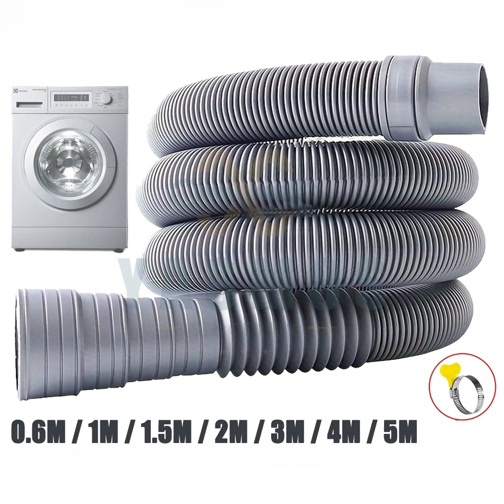 Universal Washing Machine Hose with Clamp Stretchable Washing Machine ...