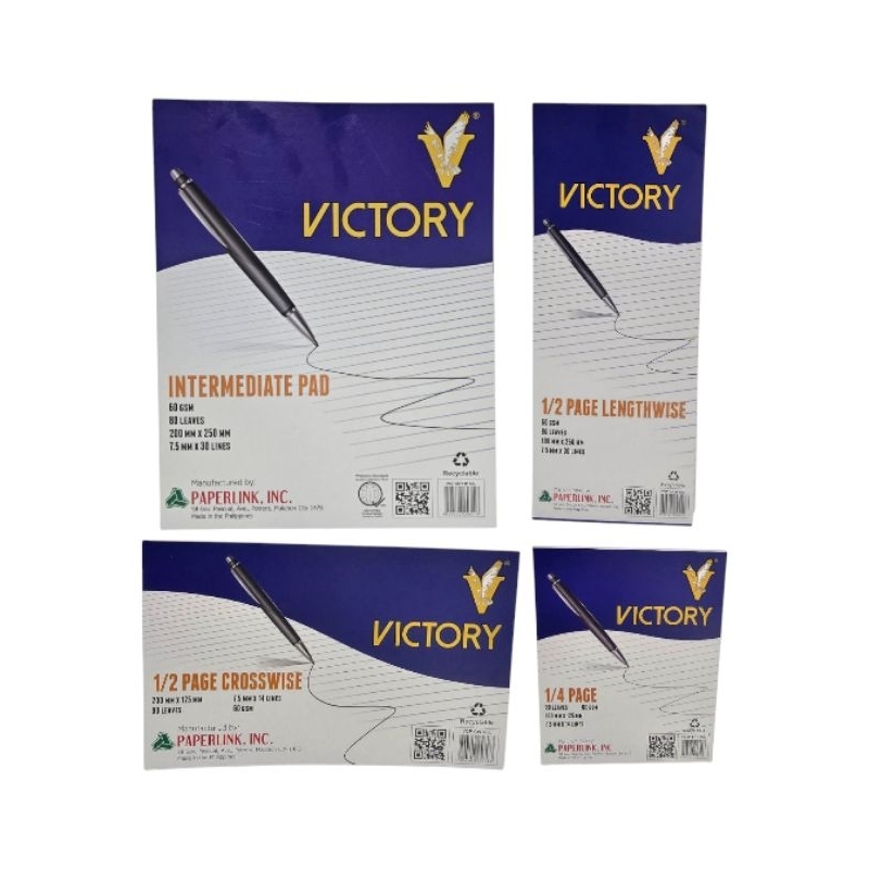Victory Writing Pad Set - Set of Long Pad, Crosswise, Lengthwise & ¼ ...
