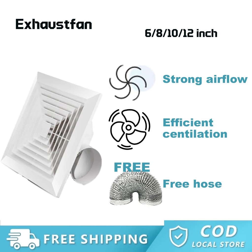 Exhaust fan super silent ceiling large suction louver ventilation ...