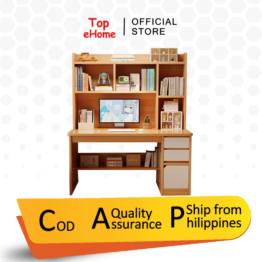 Desk bookshelf integrated desk 2-in-1 makeup stand, wall mounted study ...
