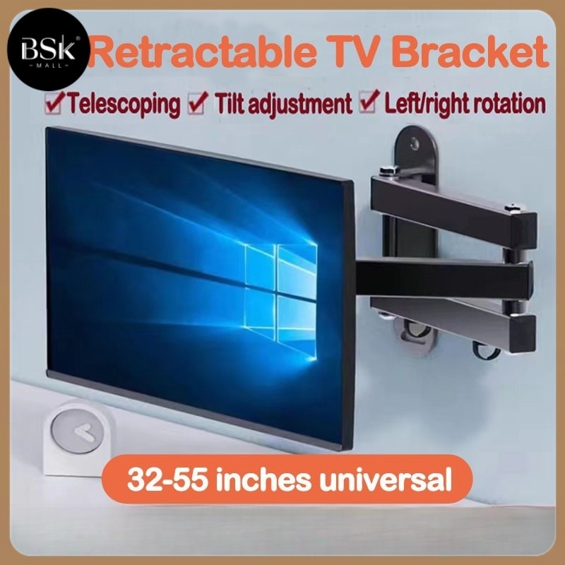 Retractable TV Brackets 14-55 inch Universal TV Stand Swivel Tilt LED ...