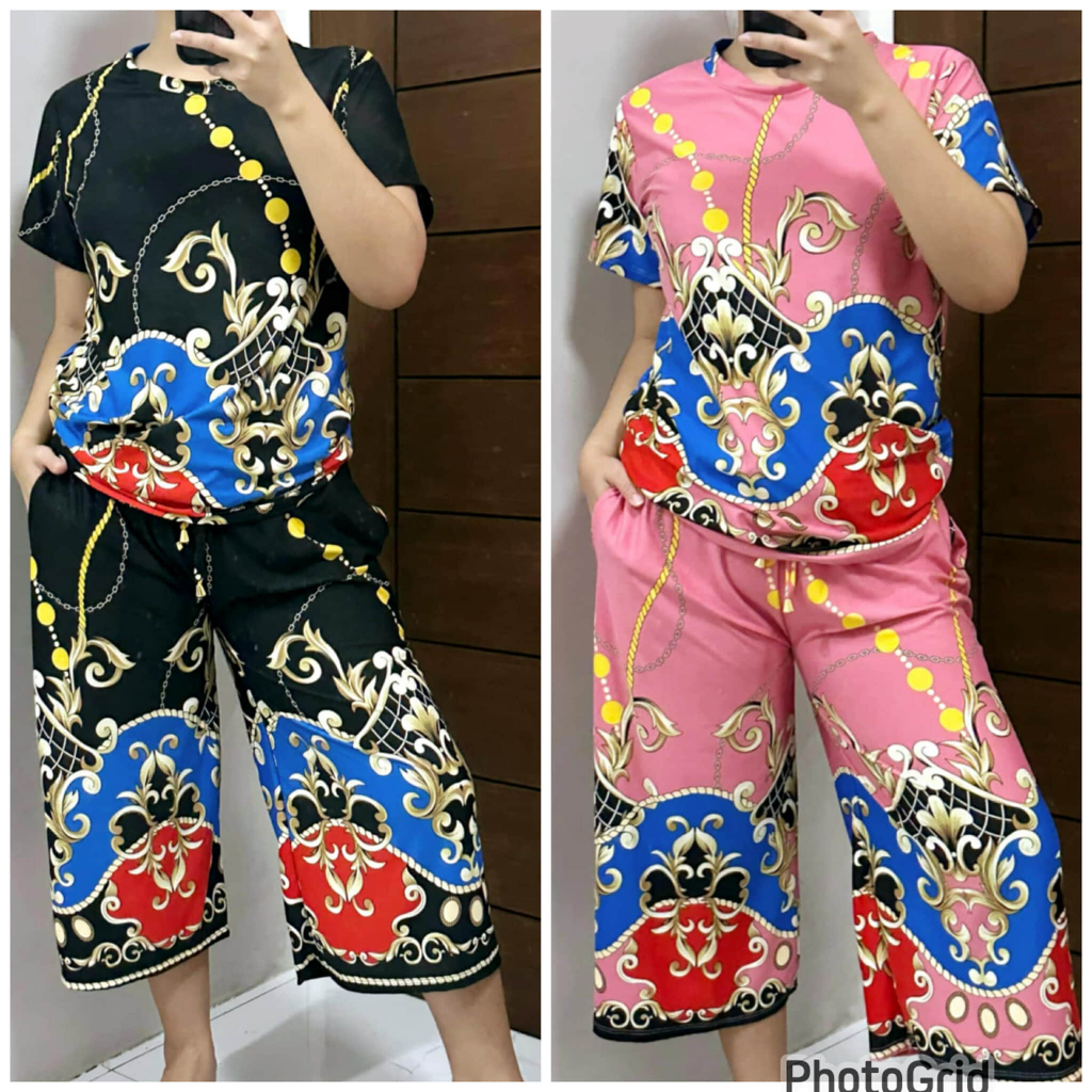 SENEPA SQUAREPANTS TERNO WOMEN SET FIT M TO XL STRETCHABLE | Shopee ...