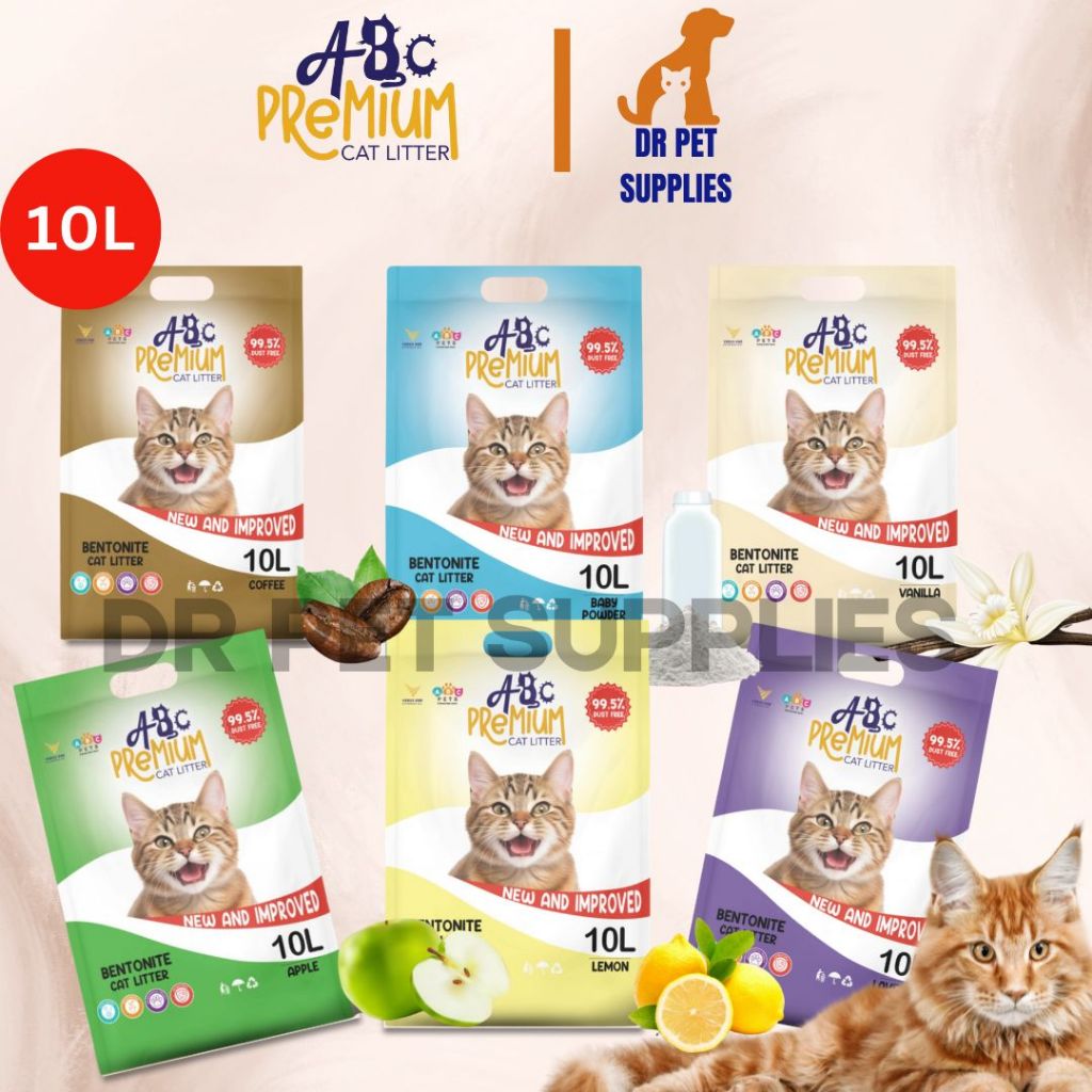 New Packaging 10L ABC CAT Litter Sand All Stages Adult Kitten Puppy Bentonite Cat Litter Sand ...