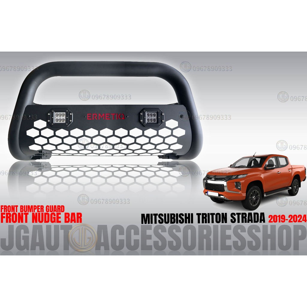 MITSUBISHI TRITON STRADA 2020-2023 FRONT BUMPER GUARD W/LED/NUDGE BAR ...
