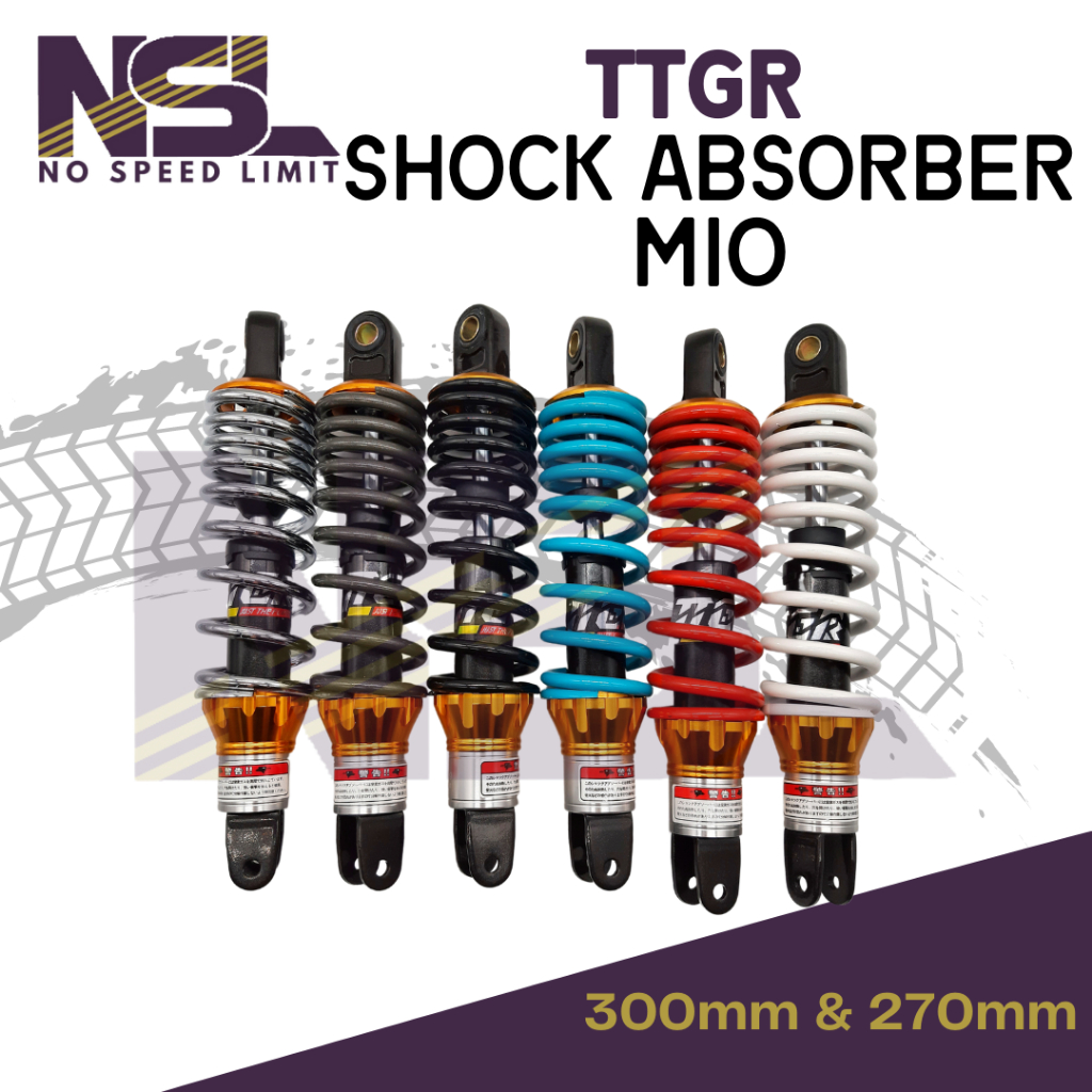 TTGR 300/270/290/330mm Mio Sporty/ Beat/ Mio i 125/ Skydrive / Click Motorcycle Rear Shock ...