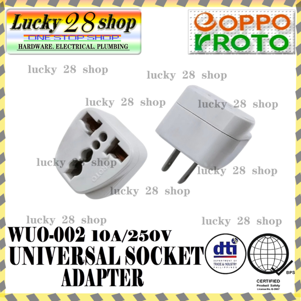 WUO-002 EOPPO UNIVERSAL SOCKET ADAPTER 10a 250v | Shopee Philippines