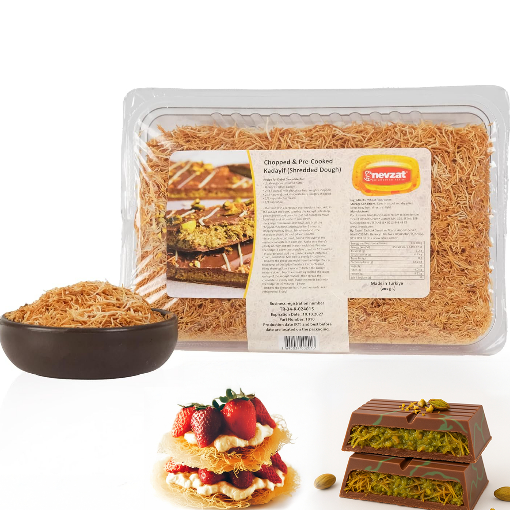 Nevzat Chopped Kataifi 200g or Cavella Pistachio Kunafa Cream 25 % ...