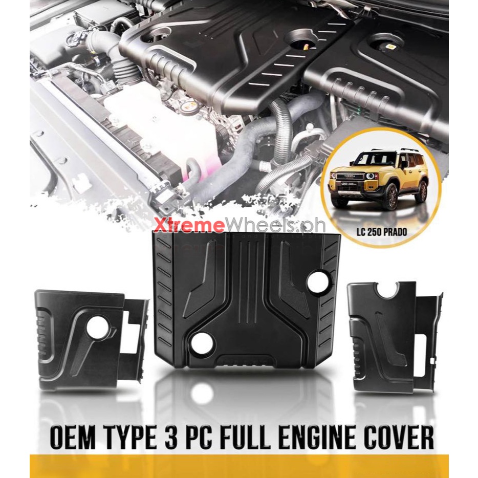 Toyota Prado 250 2023-2025 OEM Type 3pcs Full Engine Cover ( LC250 ...