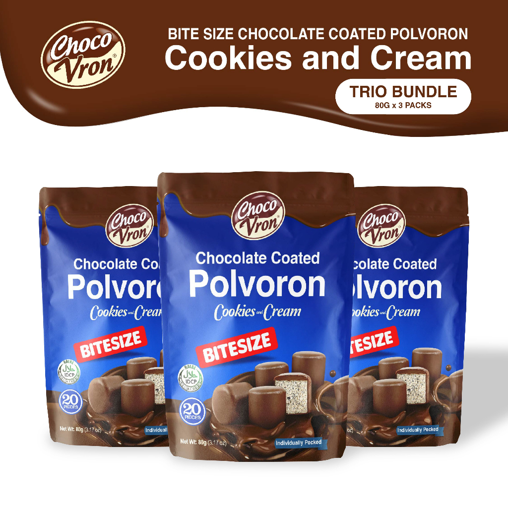 ChocoVron Bite Size Cookies & Cream 80g Polvoron Trio Bundle | Shopee ...