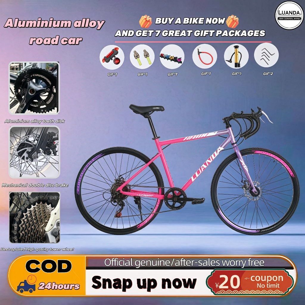 LUANDA 700cc Road Bike Fixed Gear Bike Aluminum Alloy Road Bike Adult ...
