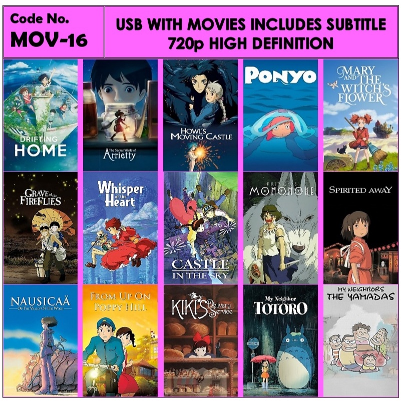 Usb With Movies Animation Includes Subtitle MOV-16 | Shopee Philippines
