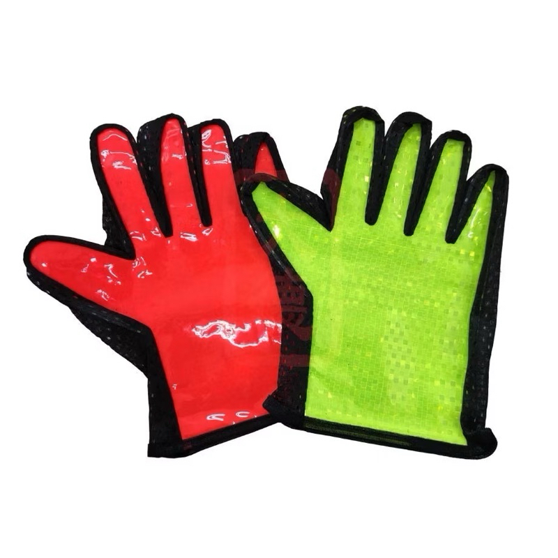 1PC Traffic Gloves Reflectorized Green Orange Traffic Emergency Rescue ...