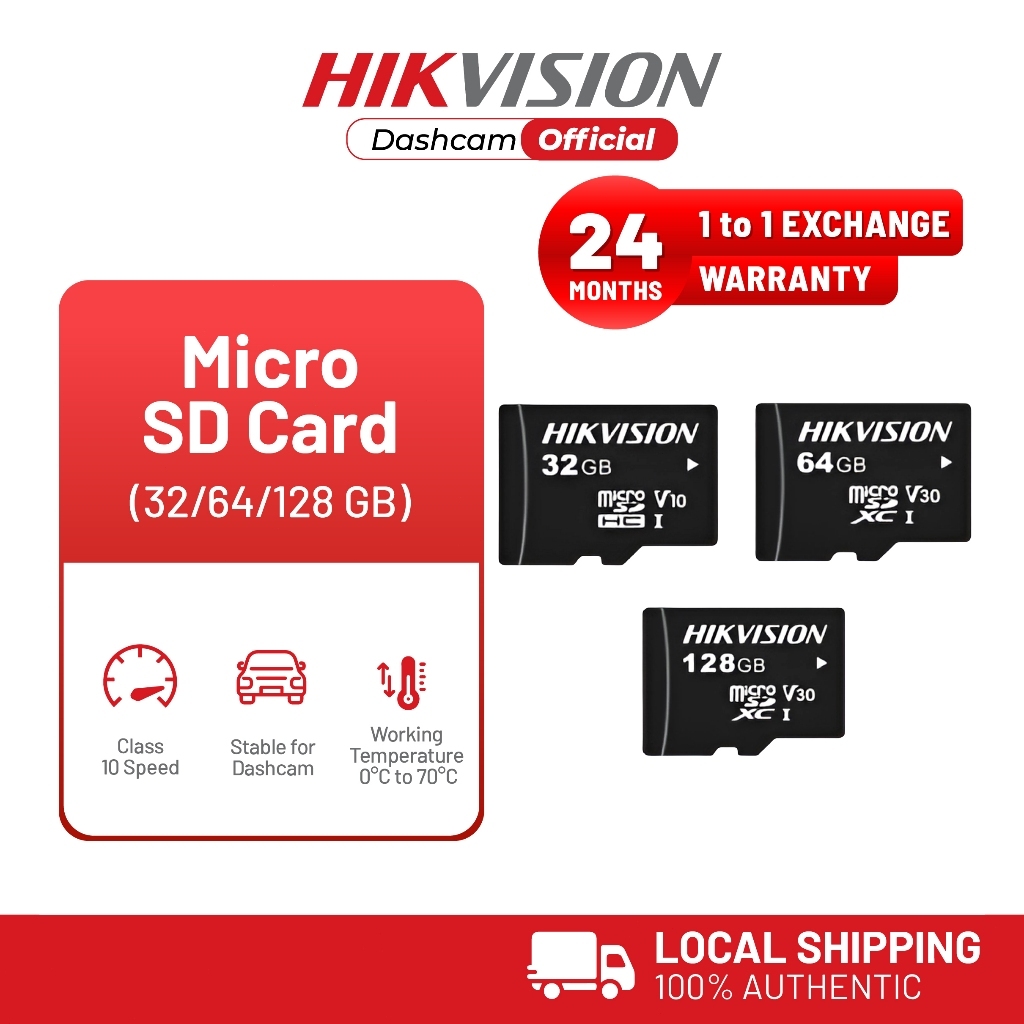 Hikvision 32/64/128GB Micro SD Card Class 10 for Dash Camera | Shopee Philippines