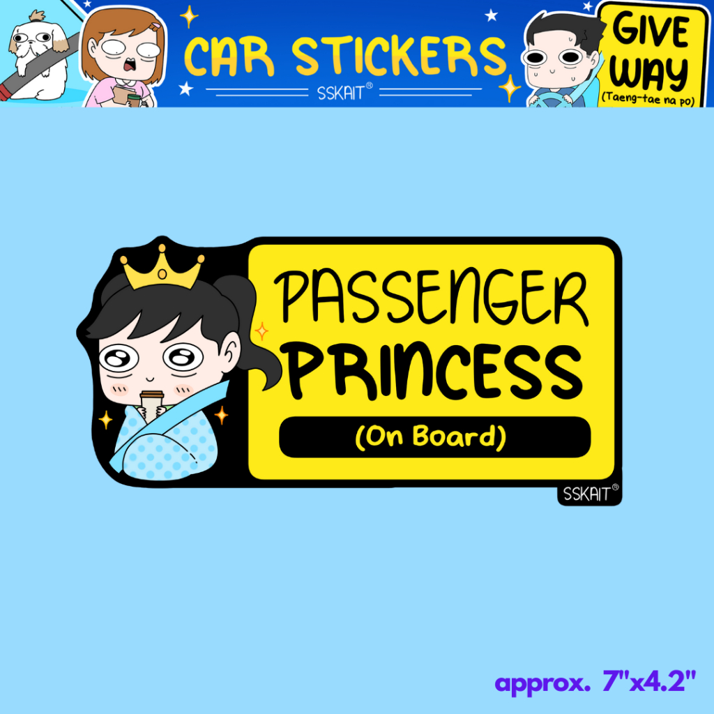 SSKAIT Passenger Princess (On Board) - Funny Mood Waterproof Car ...