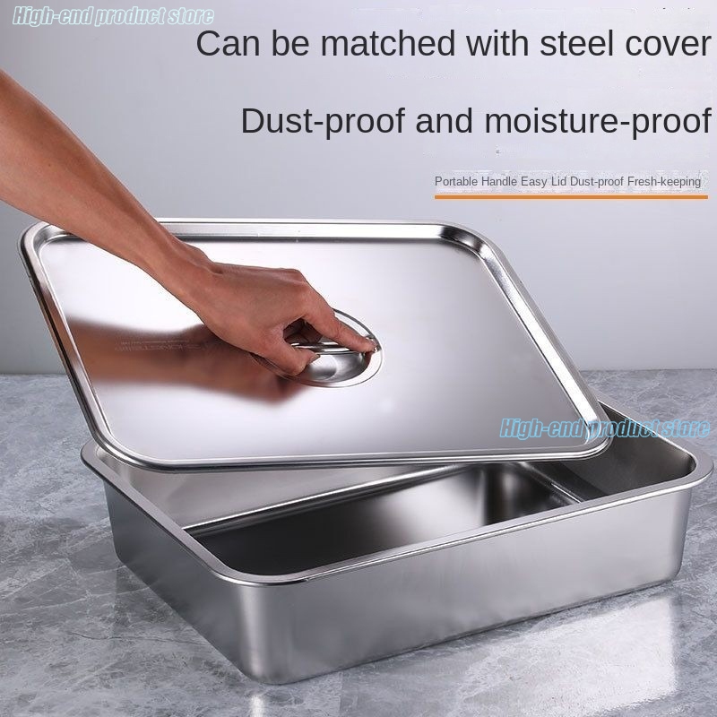 304 Stainless Steel Food Tray storage airtight box Commercial buffet ...