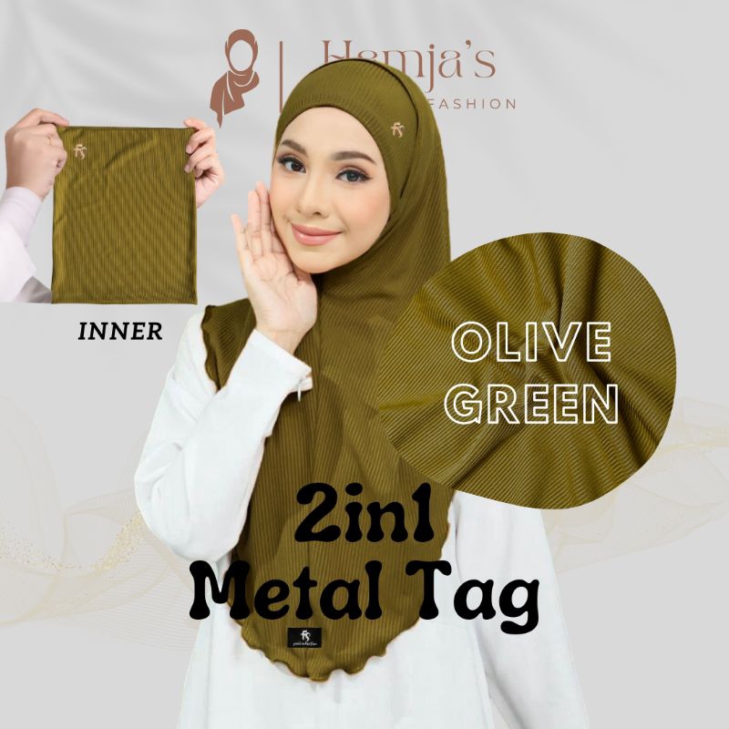 2in1 "Metal Tag" ALFARO INSTANT Syria with Inner Hijab Uniqlo Knitted ...