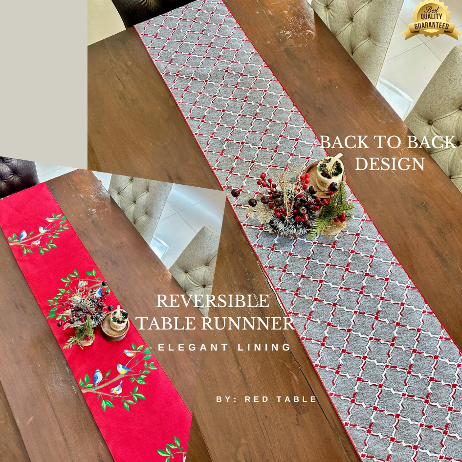 SALE Table Runner for 12 SEATER 130 x 14 inches Reversible Table Runner ...