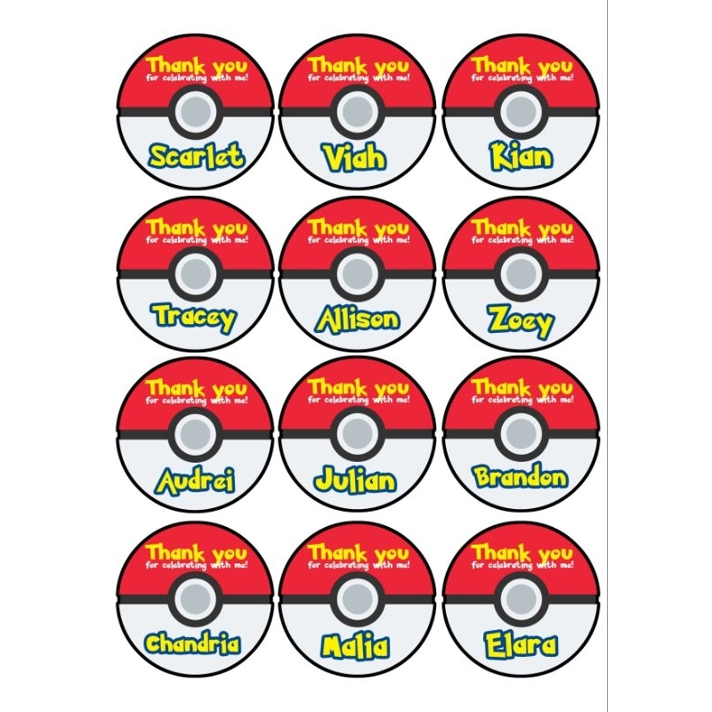 Pokemon Thank you Custom Name Card 12pcs | Shopee Philippines