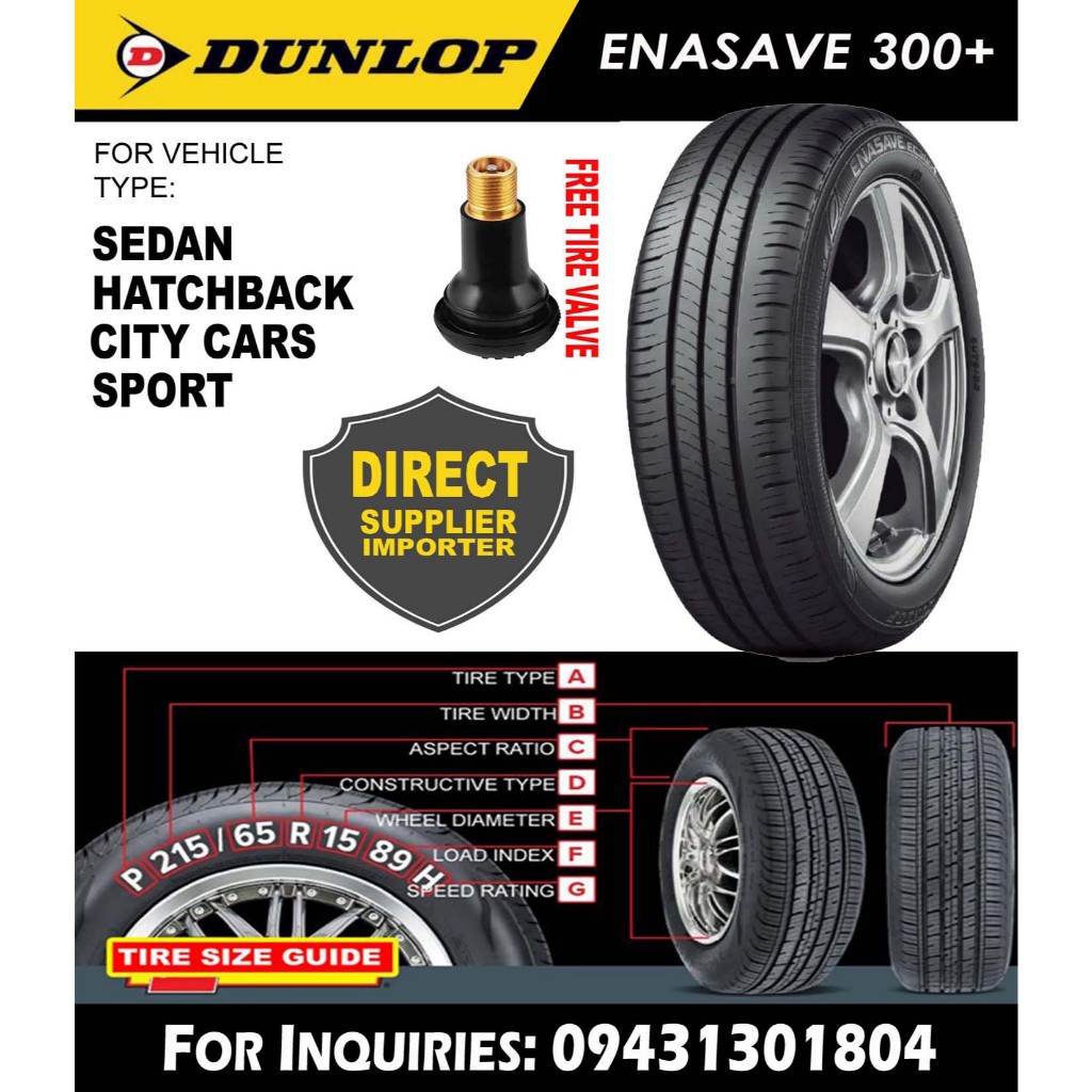 DUNLOP TIRE - ENASAVE for Sedan, Hatchback and Sport | Shopee Philippines