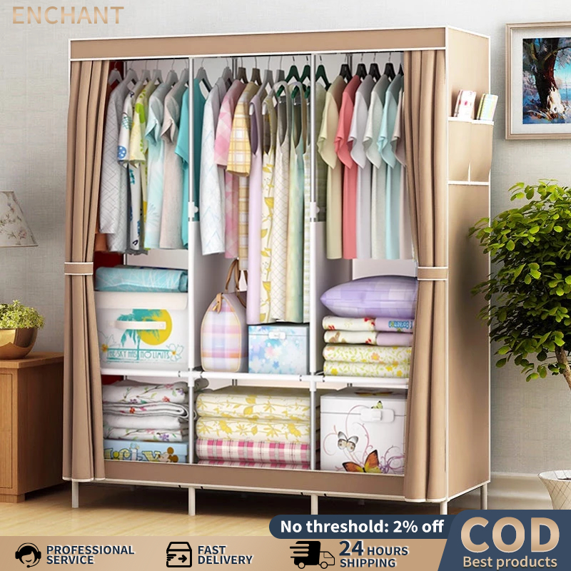 Big High Clothes Cabinet Organizer Wardrobe Cube Closet Fabric ...