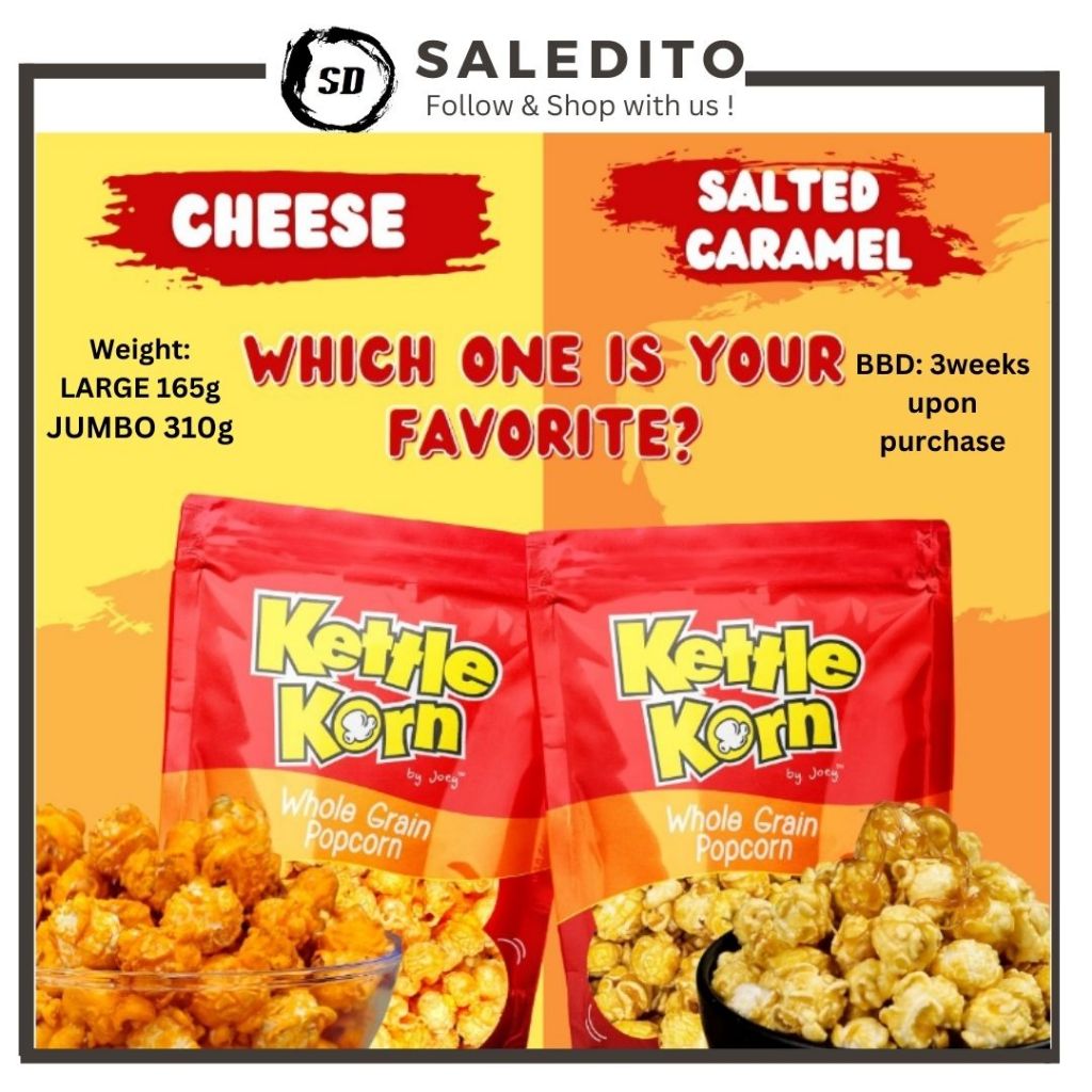 Kettle Korn Freshly Popped Popcorn / Cheese/Salted Caramel/BBQ Pop Corn ...