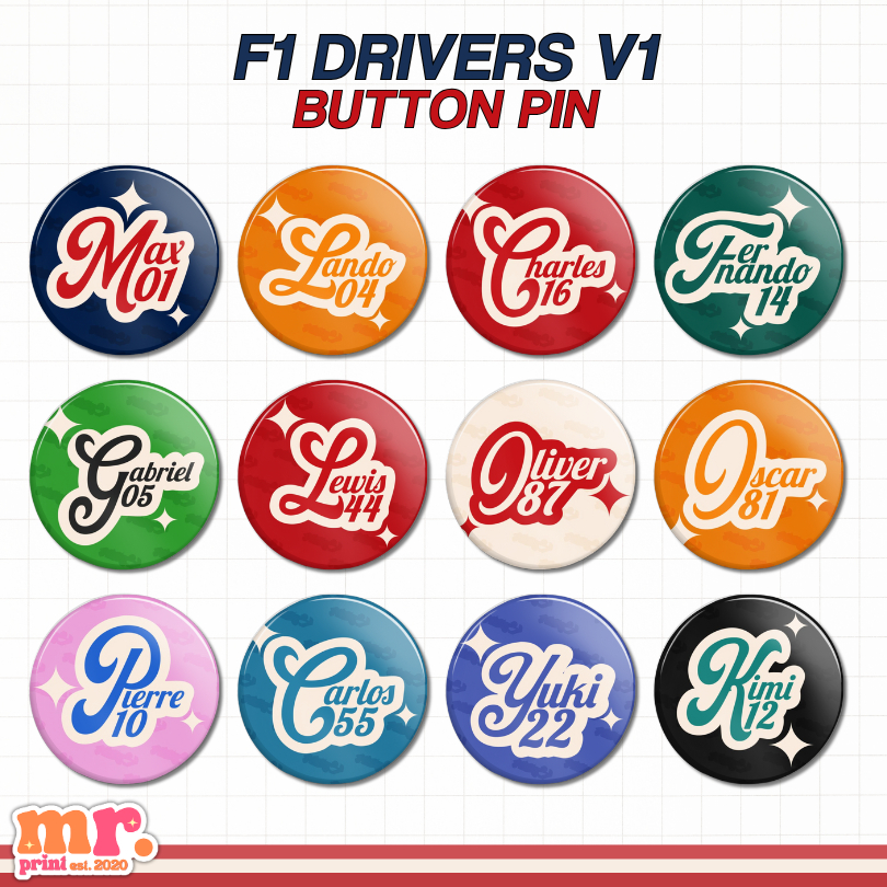 F1 DRIVERS V1 BUTTON FORMULA ONE F1 DRIVER BUTTON PIN | Shopee Philippines