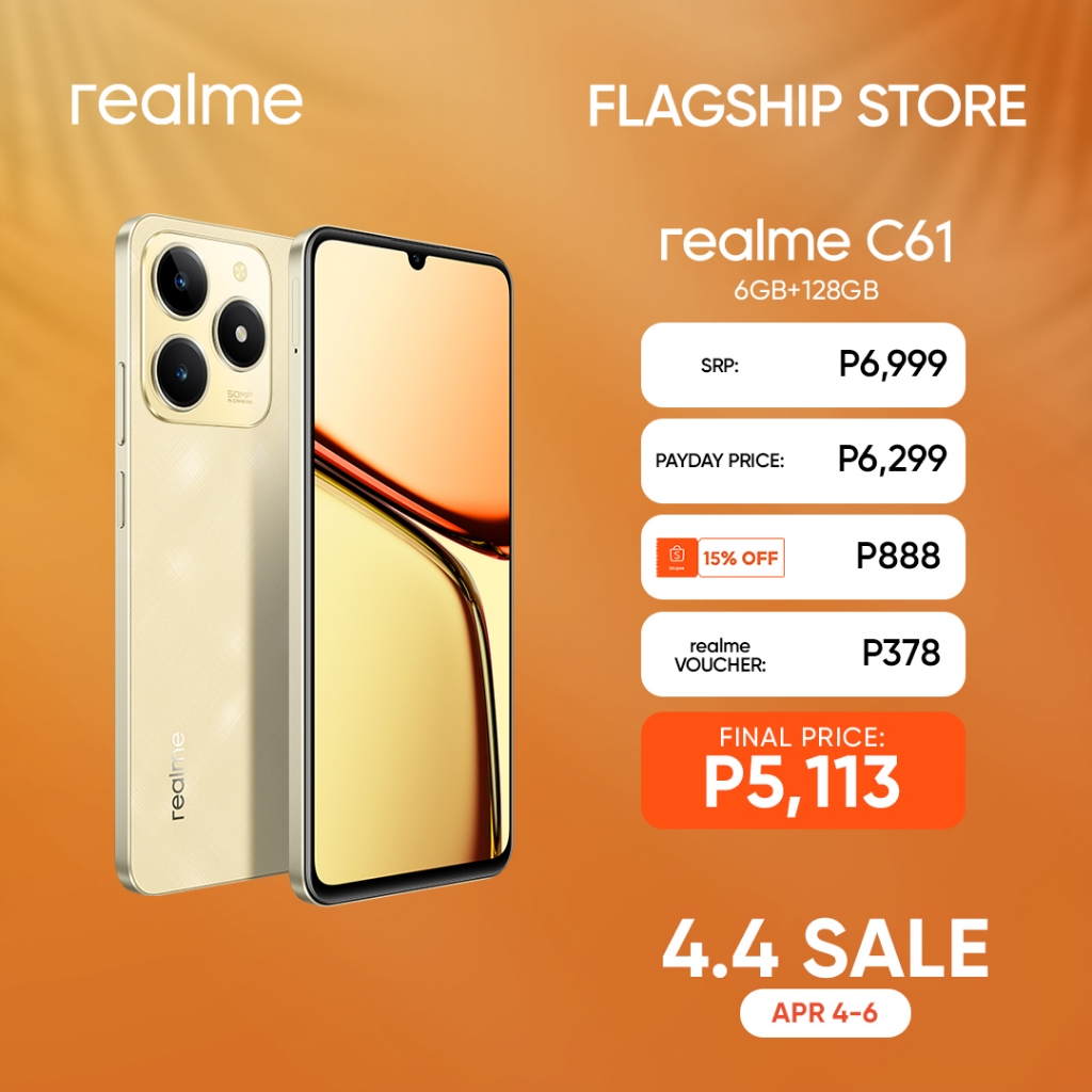 realme C61 [6GB +128GB / 8GB +256GB] | Shopee Philippines