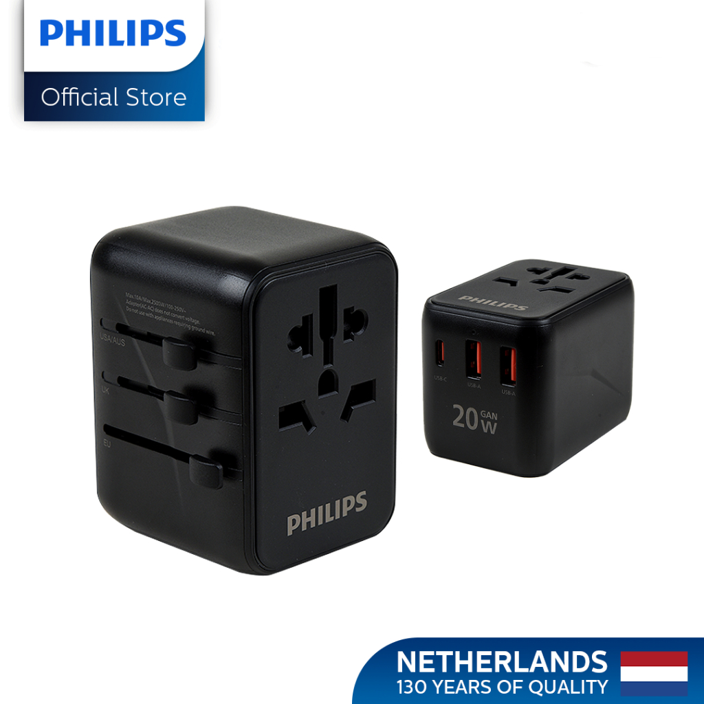 Philips 20W Fast Charging Multi-Port Universal Socket Non Grounding US ...