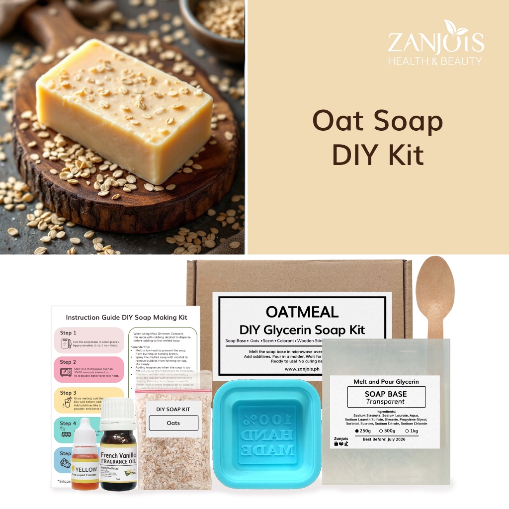 DIY Oatmeal Soap Kit (Melt and Pour Soap) Glycerin Bath Soap Base Craft ...