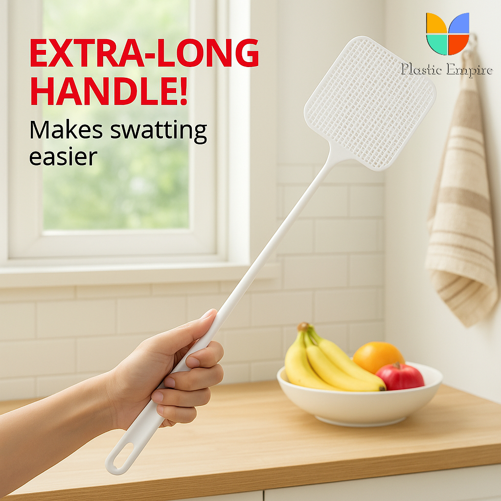 Long Handle Plastic Fly Swatter Durable & Lightweight Insect Killer for ...