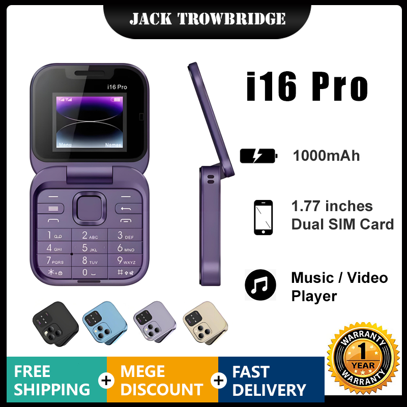 Original i16 Pro Flip Feature Phone Foldable mini Phone Keypad ...