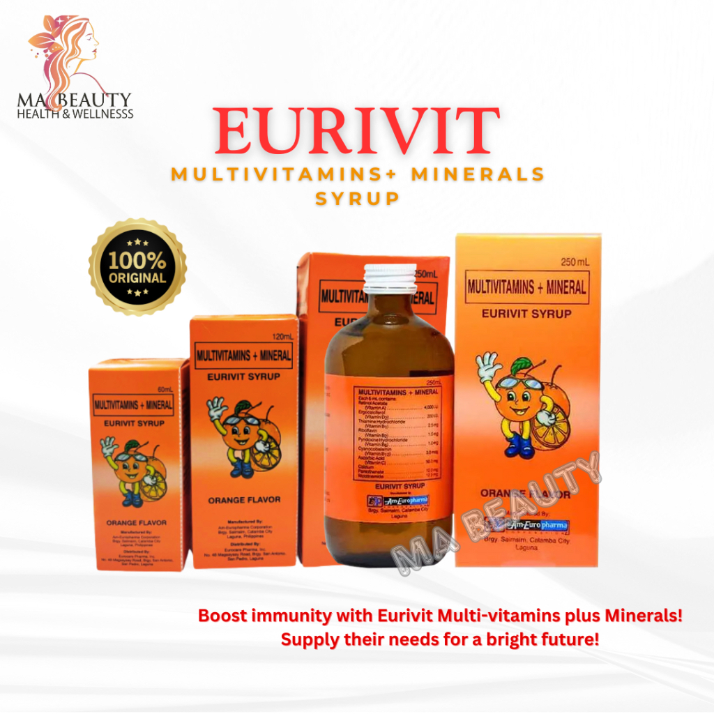 EURIVIT SYRUP Multivitamins + Minerals 60ML,120ML, 250ML | Shopee ...