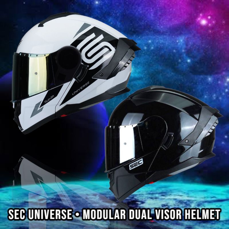 SEC Universe - Solid Modular Dual Visor Helmet (with Free Gift ...
