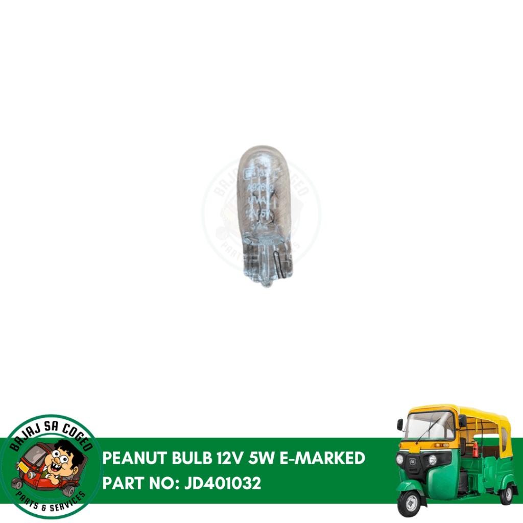Peanut Bulb 12V 5W E-Marked (JD401032) for Bajaj Three Wheel Models ...