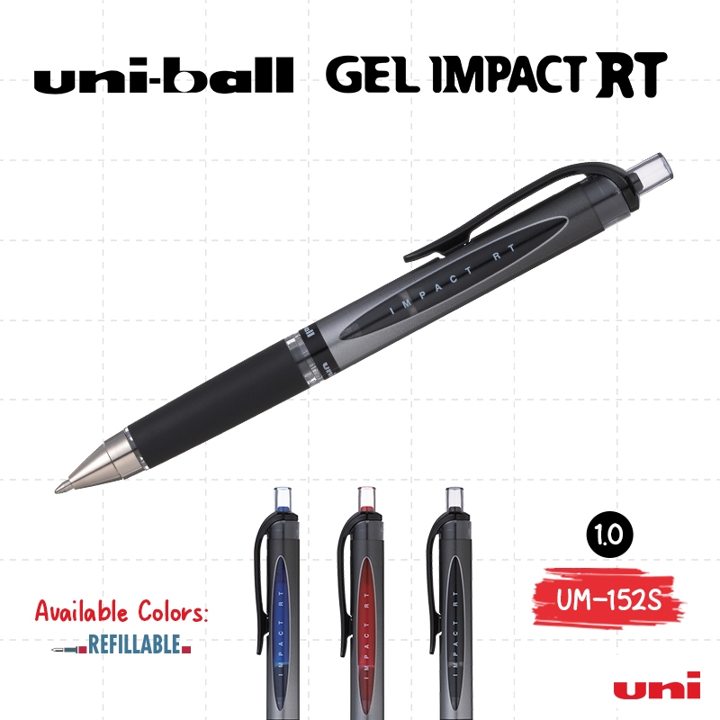 Uni-ball Gel Impact UMN 152S 1.0mm | Bold Gel Pen | Smooth & Waterproof ...