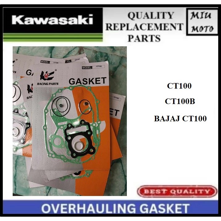 KAWASAKI CT100 CT100B CT100 BAJAJ COMPLETE ENGINE OVERHAULING GASKETS ...
