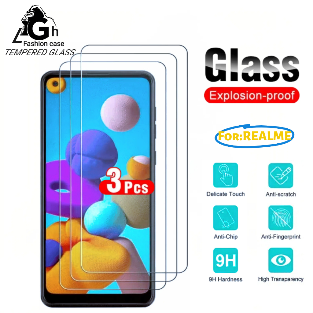 1-3 PCS Tempered Glass For Realme C51 C53 C55 C35 C11 C12 C15 C67 C67 C3 C61 C30 C21Y C25 NOTE ...
