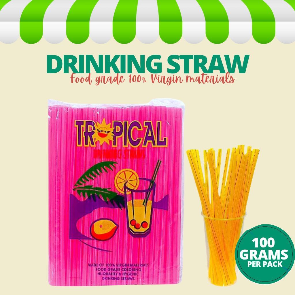 Drinking Plastic Straw For Cold drinks Assorted Color by 100 Grams per ...