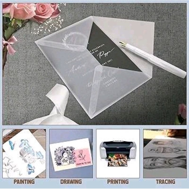 10 sheets Translucent Envelope for Invitations, 5R | Shopee Philippines