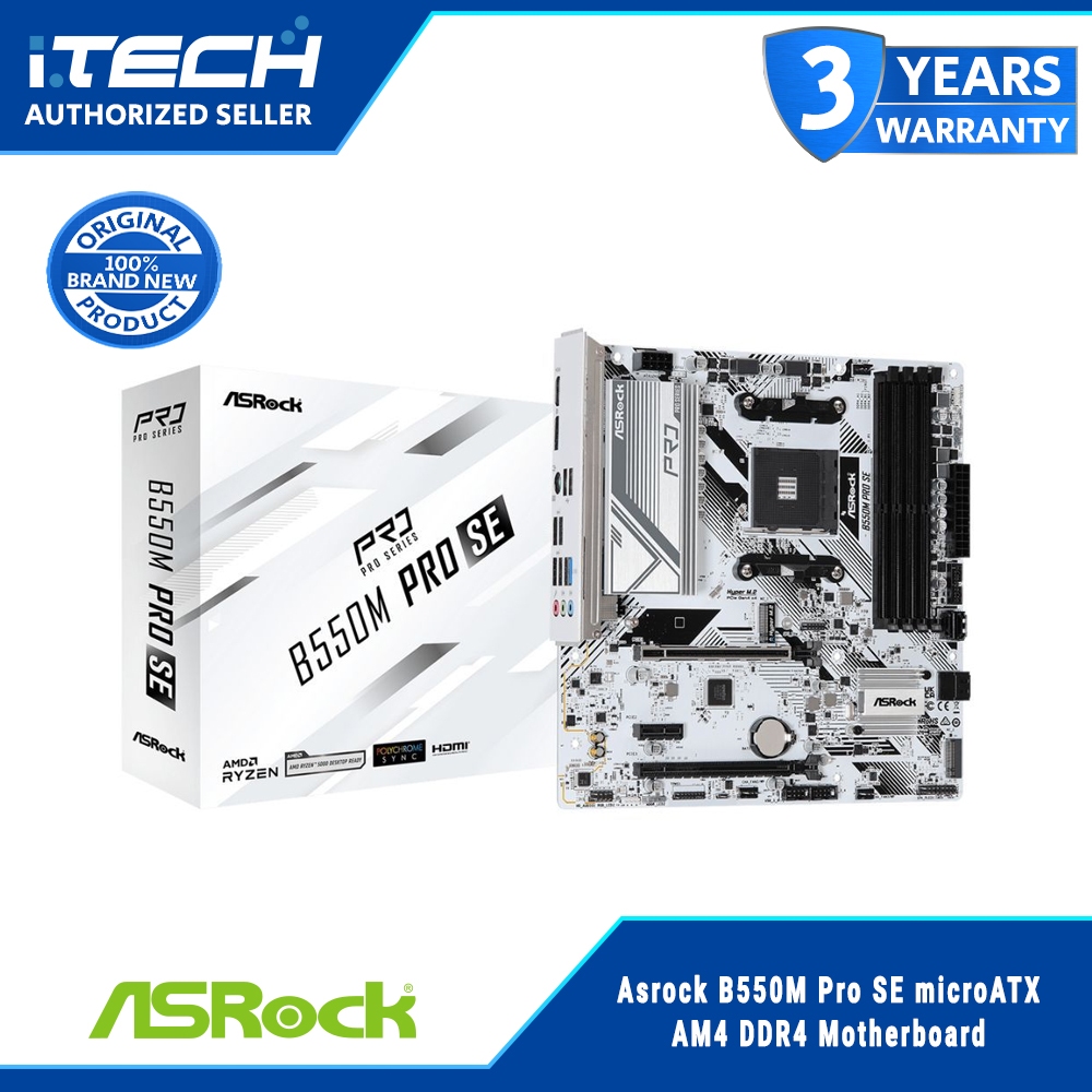 Asrock B550M Pro SE microATX AM4 DDR4 Motherboard | Shopee Philippines