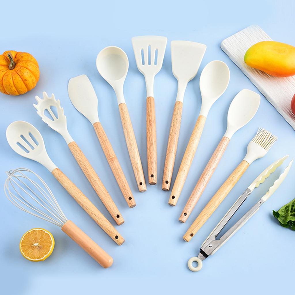 12pcs Silicone Cooking Tools Set Non Stick Pan Shovel Spoon Kitchen ...