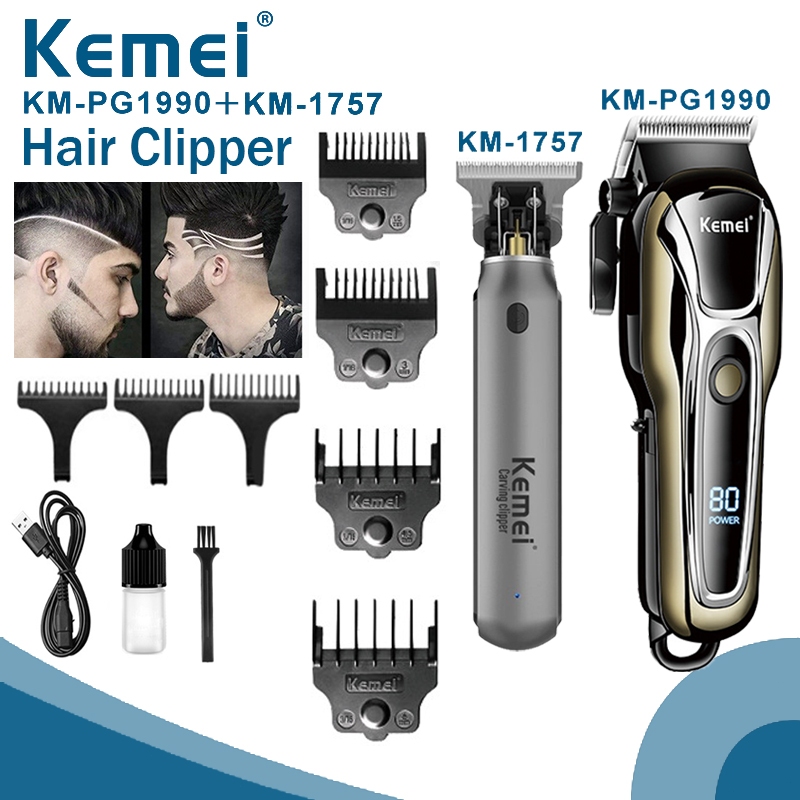 Kemei Razor Hair Cut Rechargeable Hair Clipper Cordless Electric Shaver ...