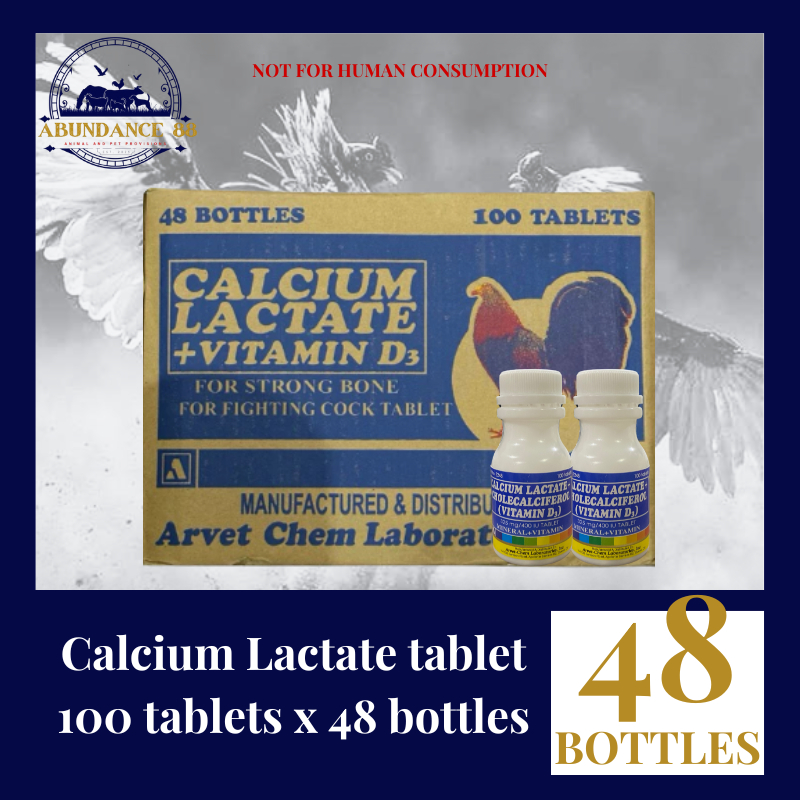 ARVET CALCIUM LACTATE TABLET 100 TABLETS X 48 BOTTLES PER BOX | Shopee ...