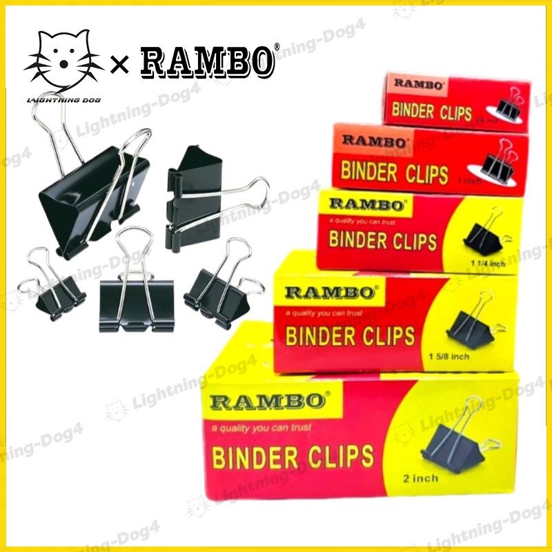 12 Pcs/box Rambo Multipurpose Binder Clips School and Office Supplies ...