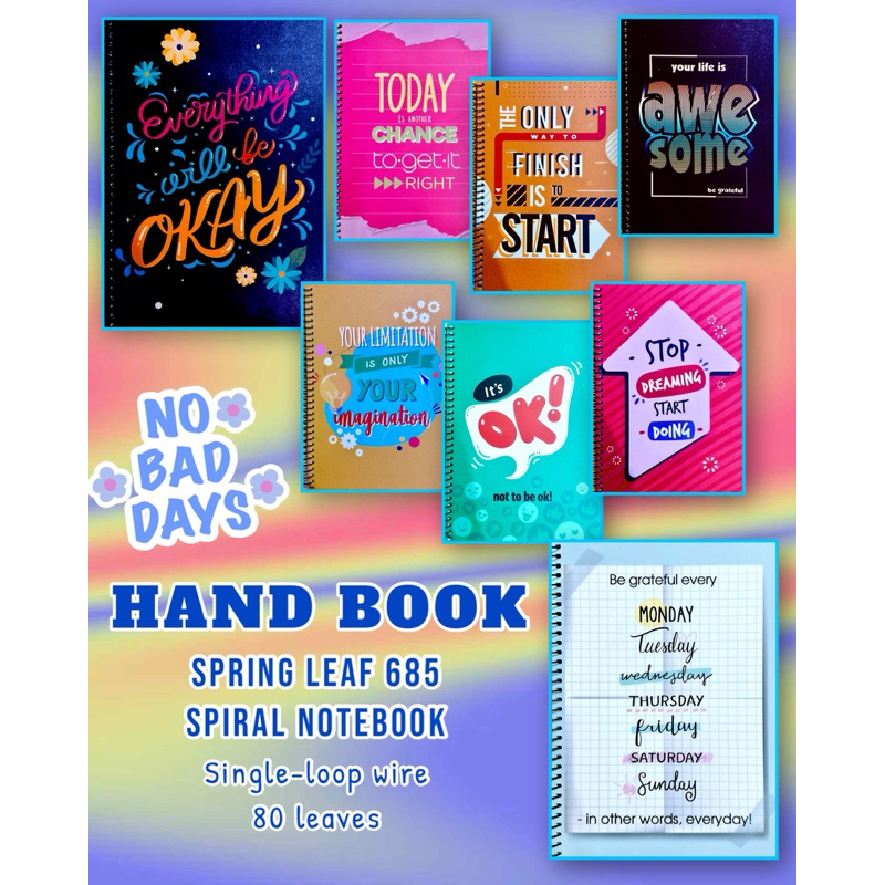 SpringLeaf Handbook 685 Spiral Notebook per piece | Shopee Philippines