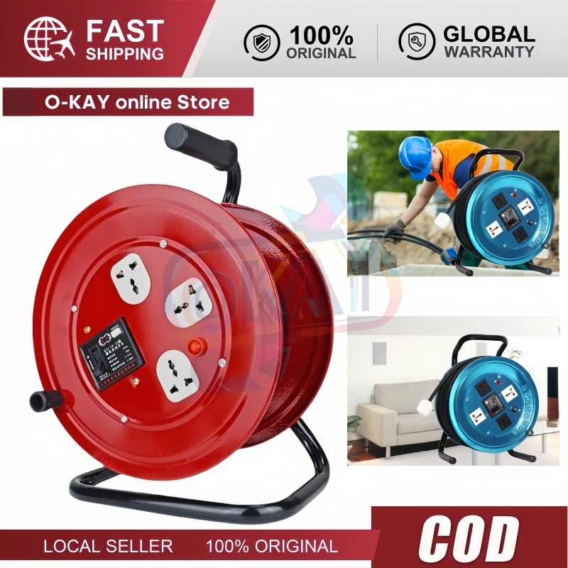 Supertools Heavy Duty Cable Reel 15M/30M/50M Extension Cord with ...