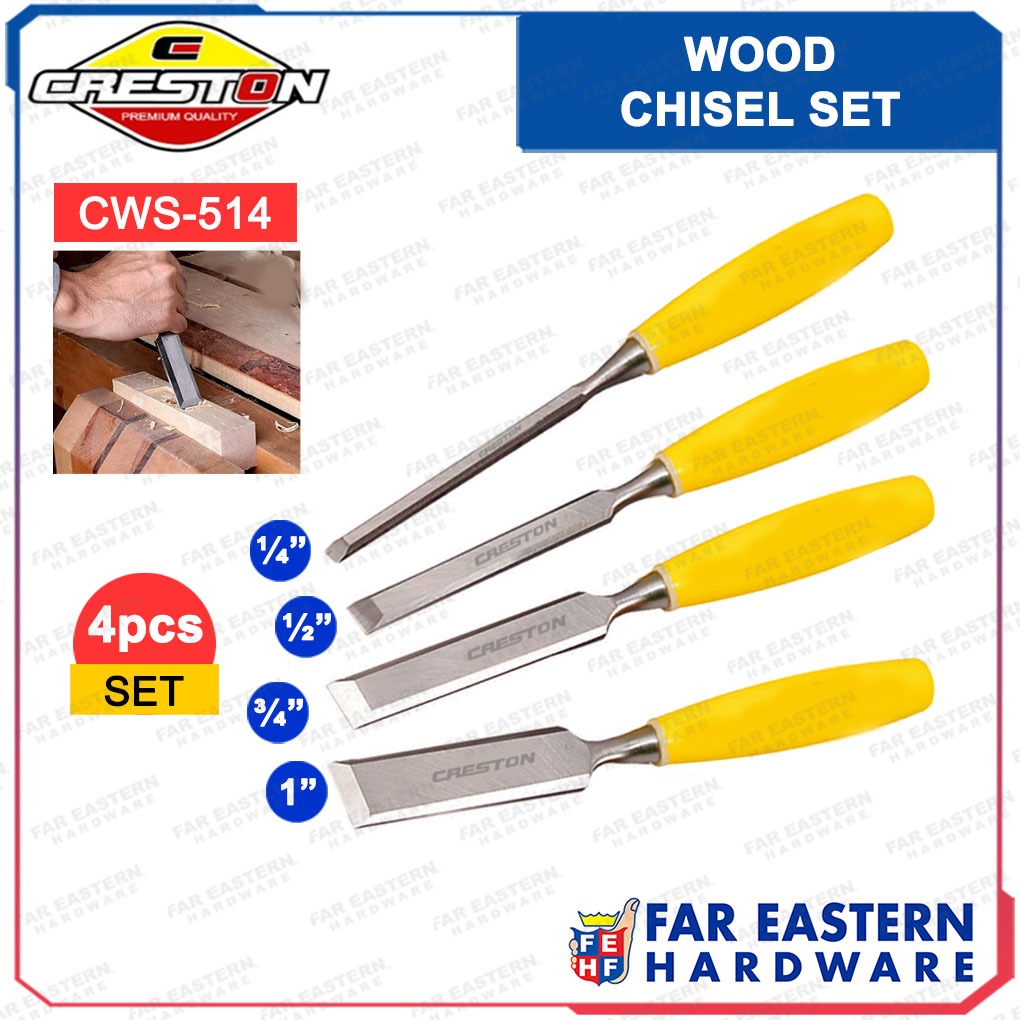 CRESTON Wood Chisel 4pcs Set CWS-514 CRHT | Shopee Philippines