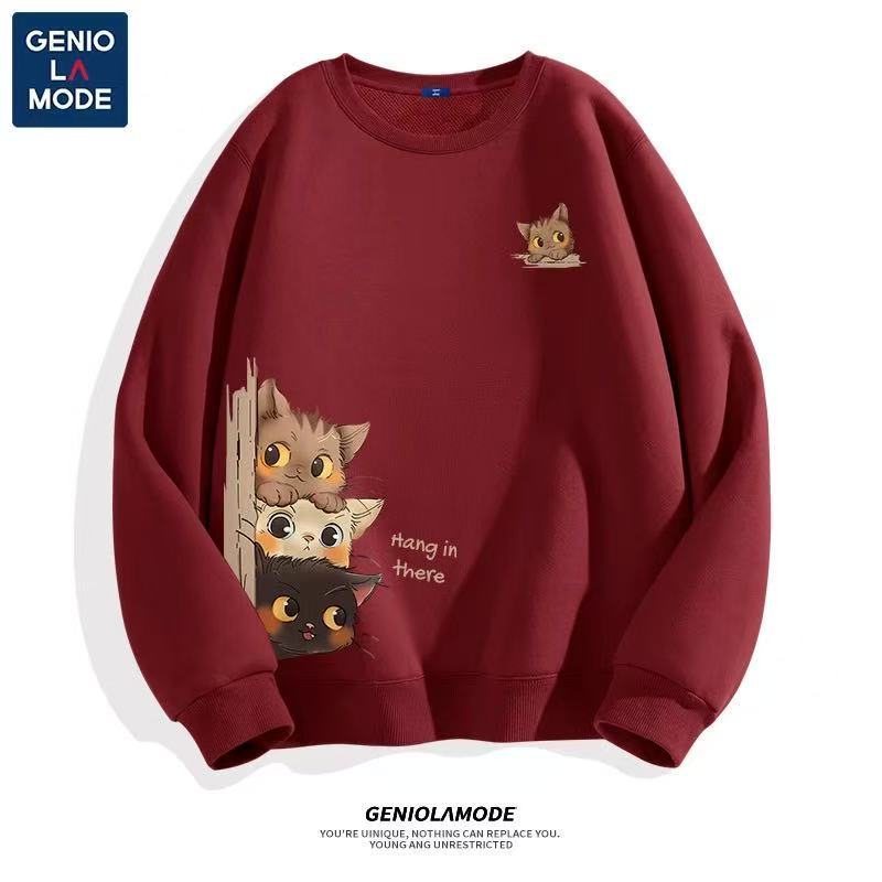 2025 New Style Cartoon Cat Zipperless Hooded Jacket 80% Cotton Fabric ...