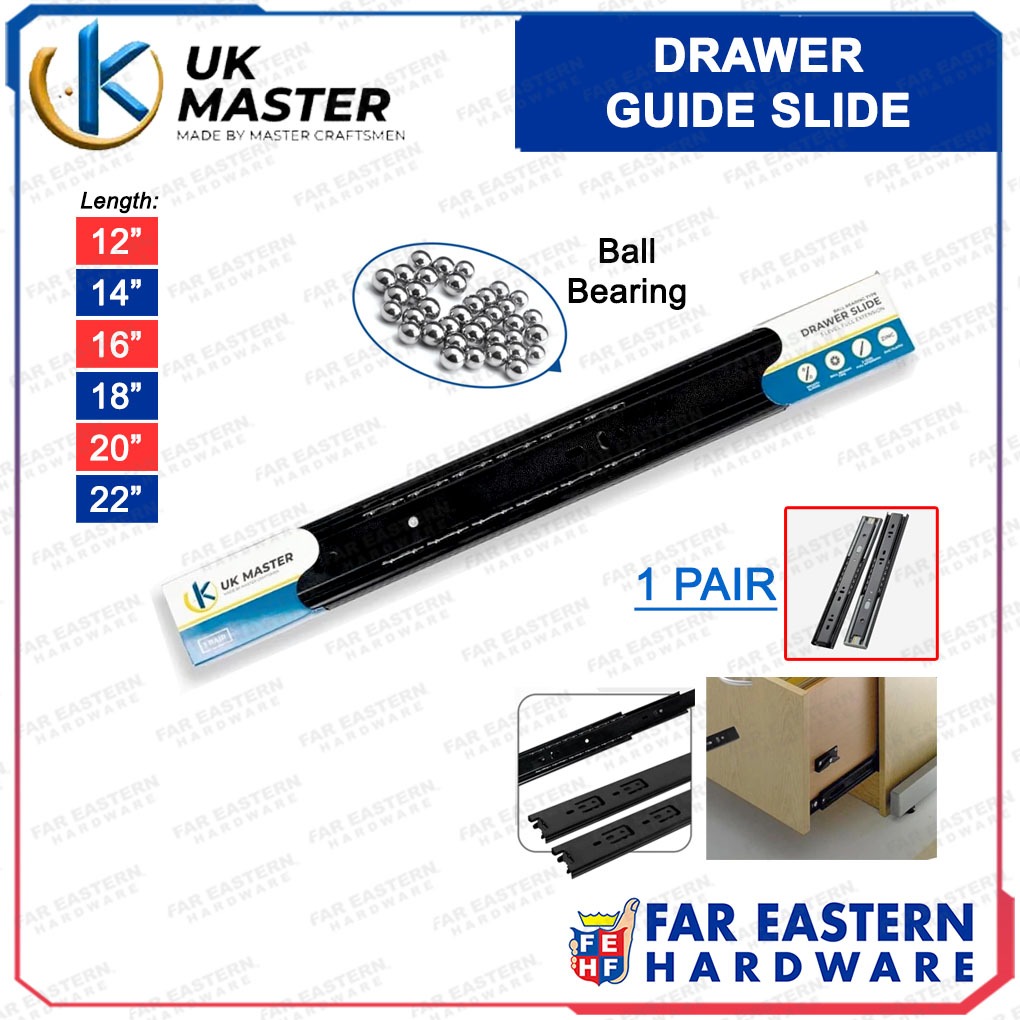UK MASTER Drawer Guide Slide Ball Bearing (SOLD BY PAIR) | Shopee ...
