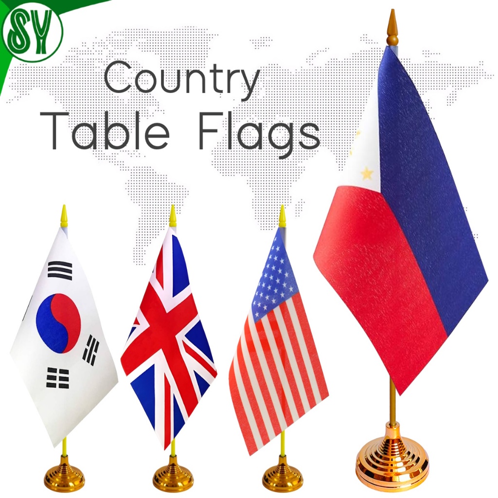 Small Mini Country Desk Flags with Pole and Base | Shopee Philippines